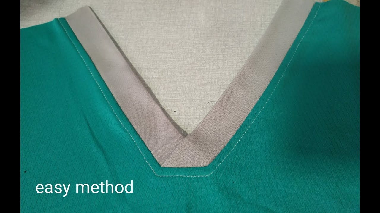 How to sew v neck 3. Cara membuat kerah v - YouTube