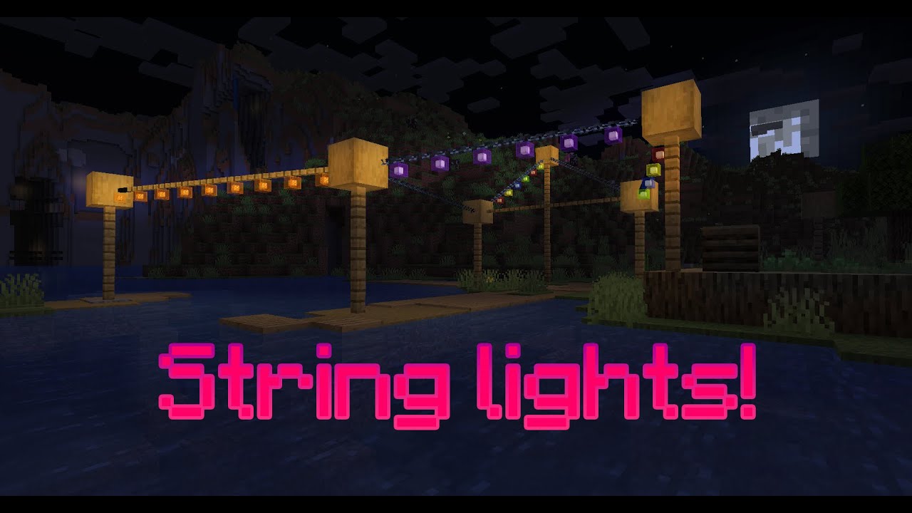 I added string lights to Vanilla minecraft! - YouTube