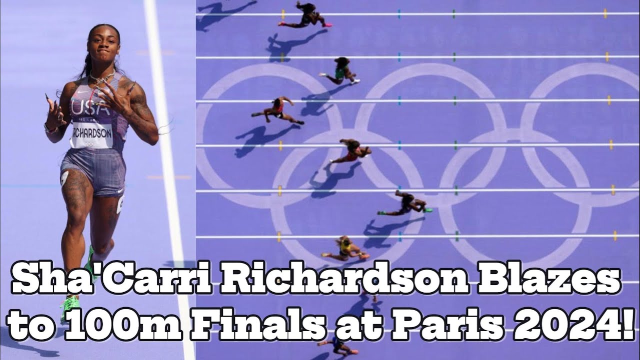 Sha'Carri Richardson Blazes to 100m Finals at Paris 2024! - YouTube
