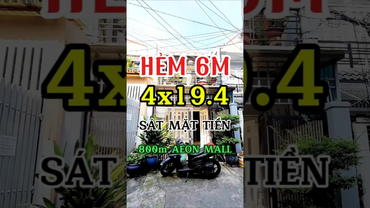 Bán nhà đường Tân Kỳ Tân Quý Tân Phú, 4mx19.4m, Hẻm 6m, 40m 1 trục ra mặt tiền, 800m Aeon mall ...