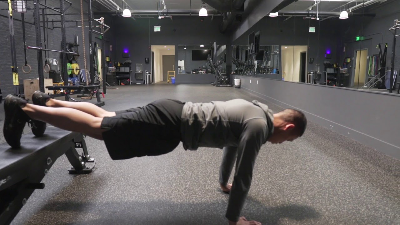 Feet Elevated Push Up - YouTube