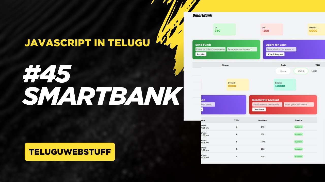 SmartBank Part 7: Full Money Transfer Feature in Action 💳 | JavaScript ...
