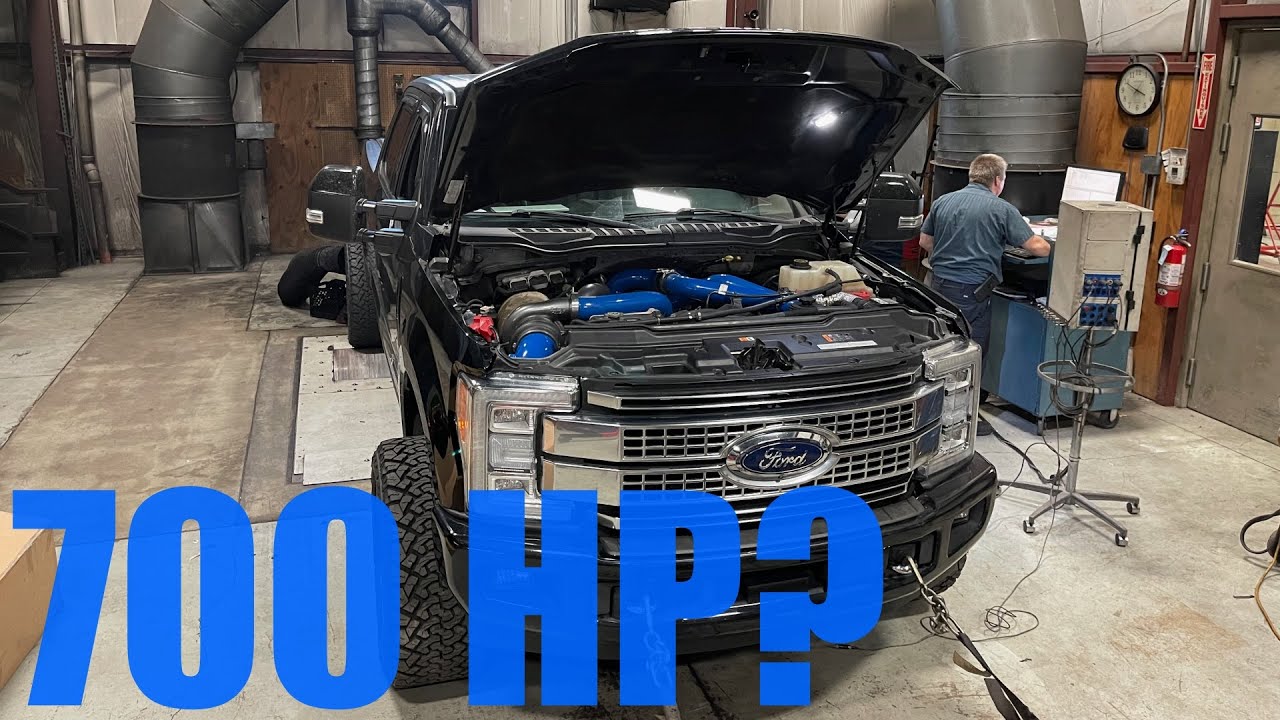 Compound Turbo 6.7 Powerstroke Dyno Run (700 hp?) - YouTube
