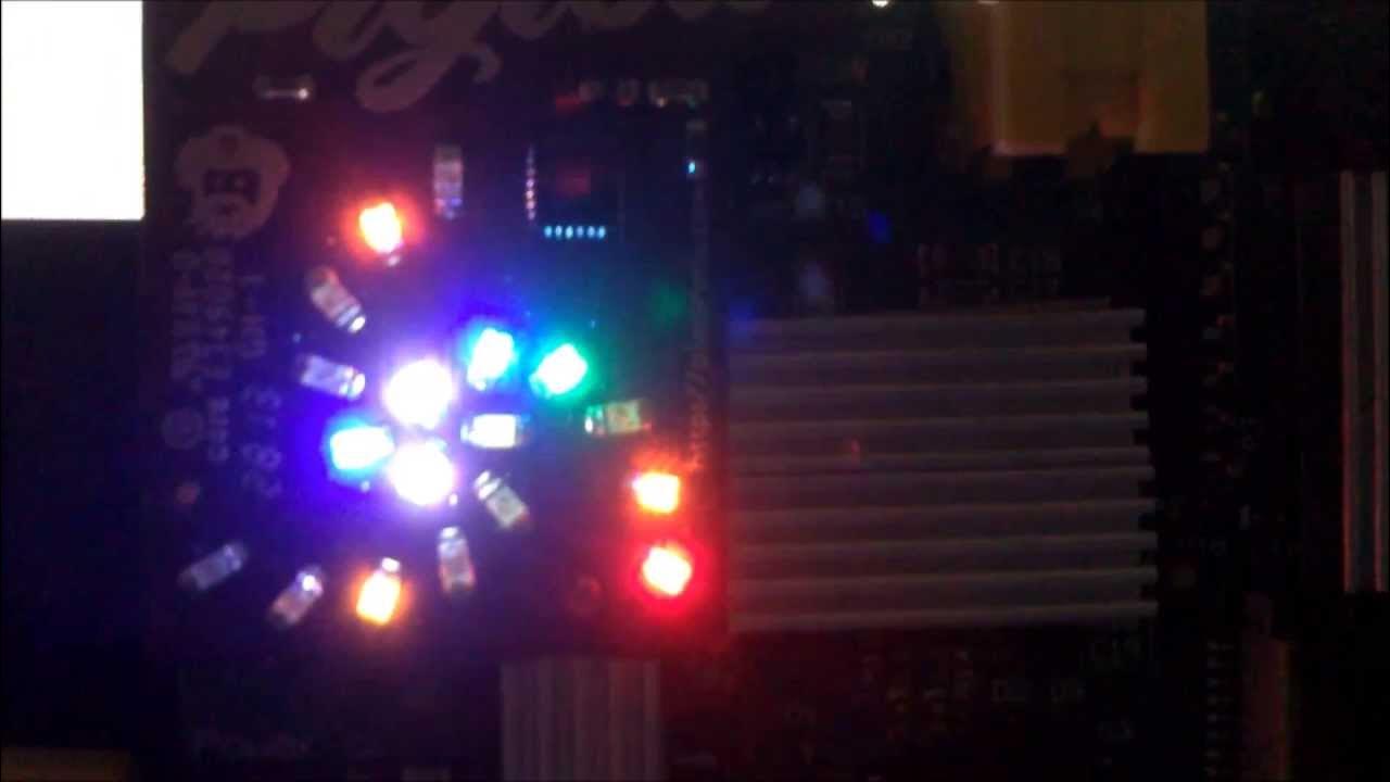 Binary clock using a Pimoroni PiGlow on a Raspberry Pi - Python script - YouTube
