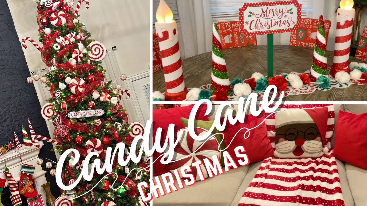 Christmas Home Tour 2023| Candy Cane Christmas Tree | Candy Cane Themed ...