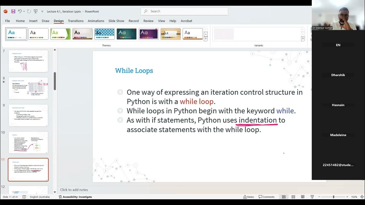 Programming fundamentals PYTHON Week 4 Lecture - ITERATIONS - YouTube