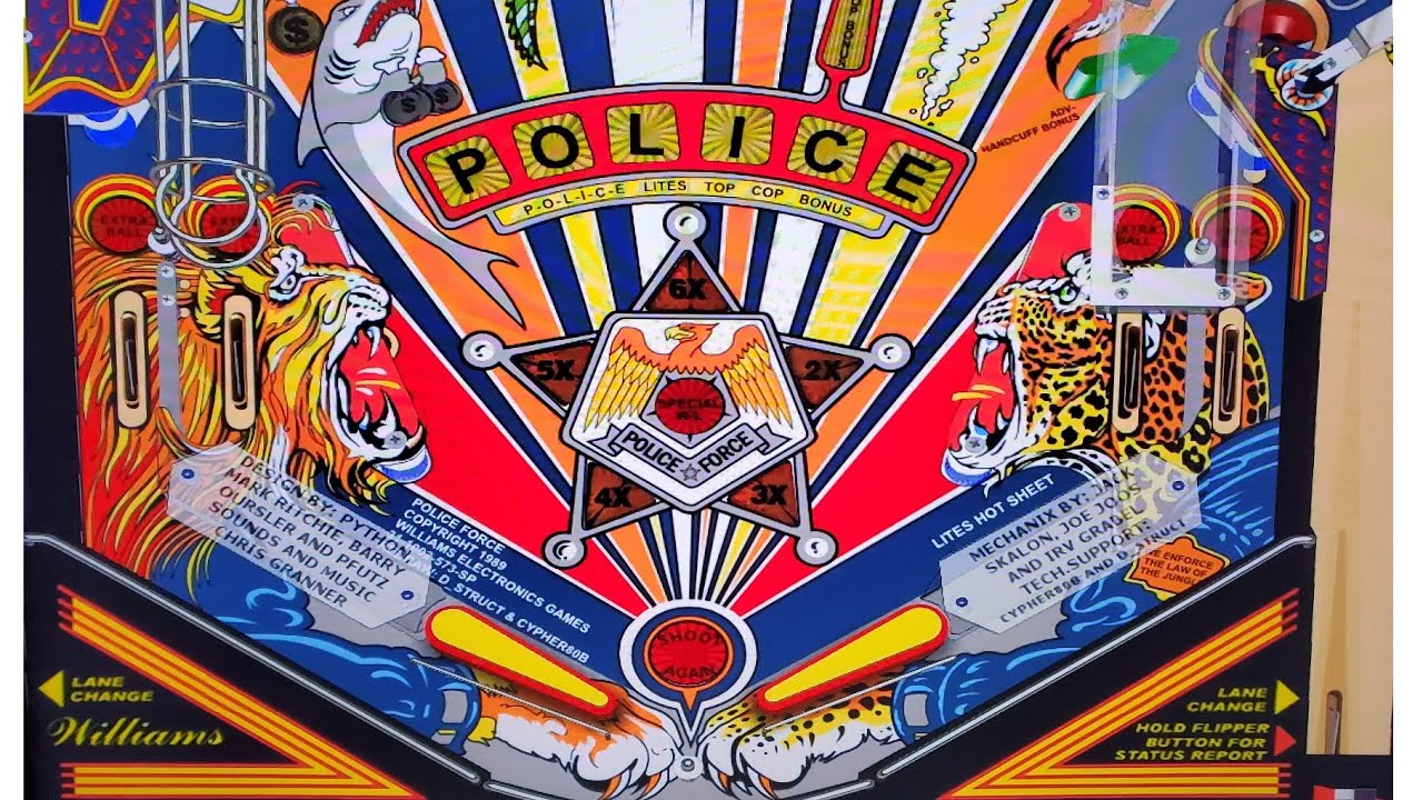 Police Force Pinball Table 4k @120hz Running 10.8 VPX Visual Pinball on ...