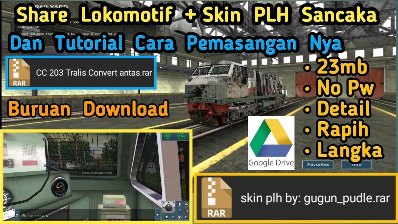 Share Lokomotif CC203 + Skin PLH Sancaka & Tutorial Pemasangan Nya ...