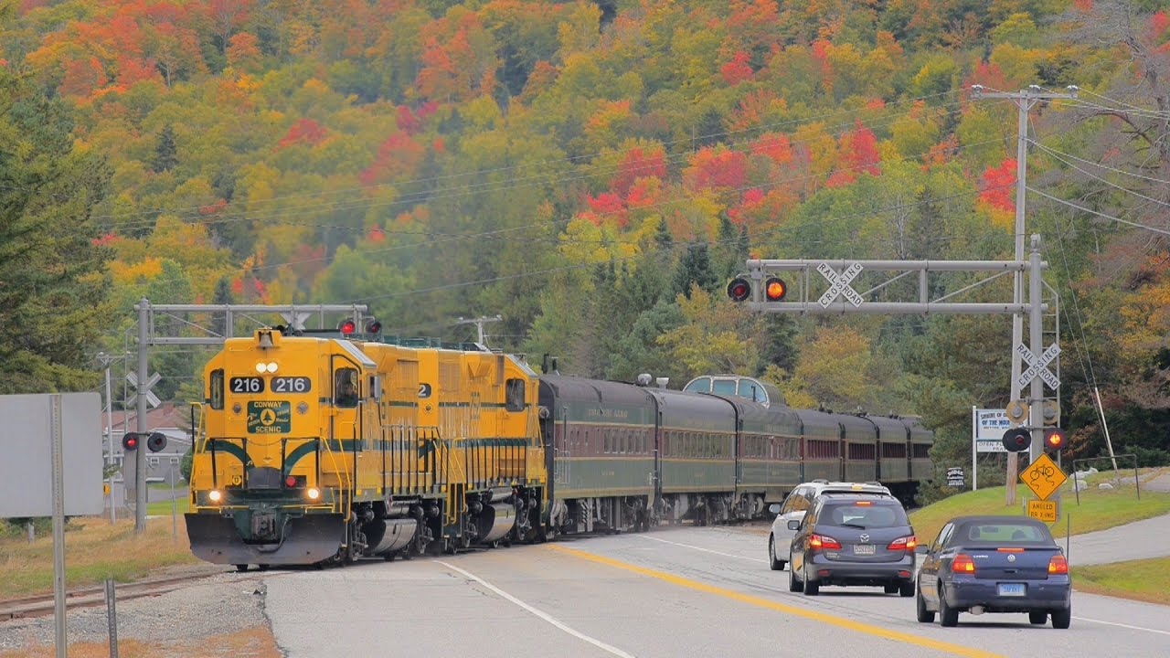 Conway Scenic Notch Train Chase - YouTube