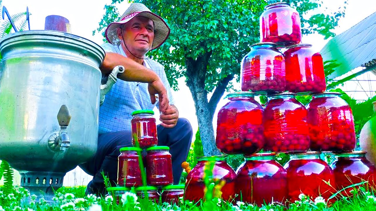 How To Make Cherry Kompot Fruit Drink Recipe - YouTube