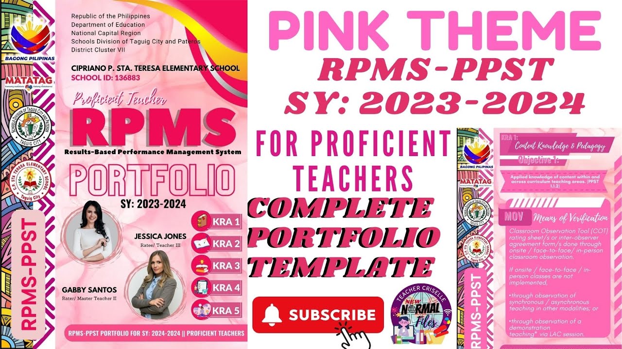 COMPLETE PINK THEME RPMS PPST PORTPOLIO 2023 2024 FOR T I TIII - YouTube