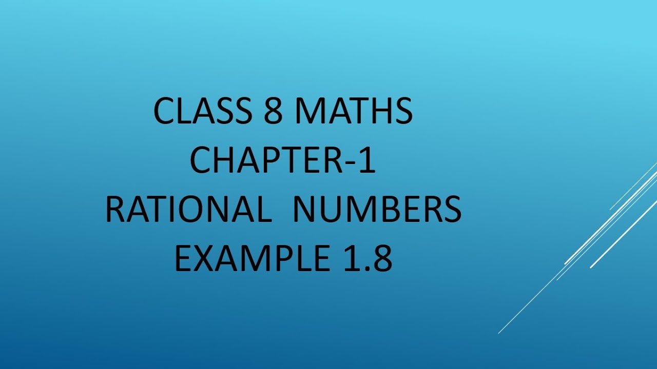 TN New Syllabus 8th standard maths chapter 1 rational numbers example1 ...