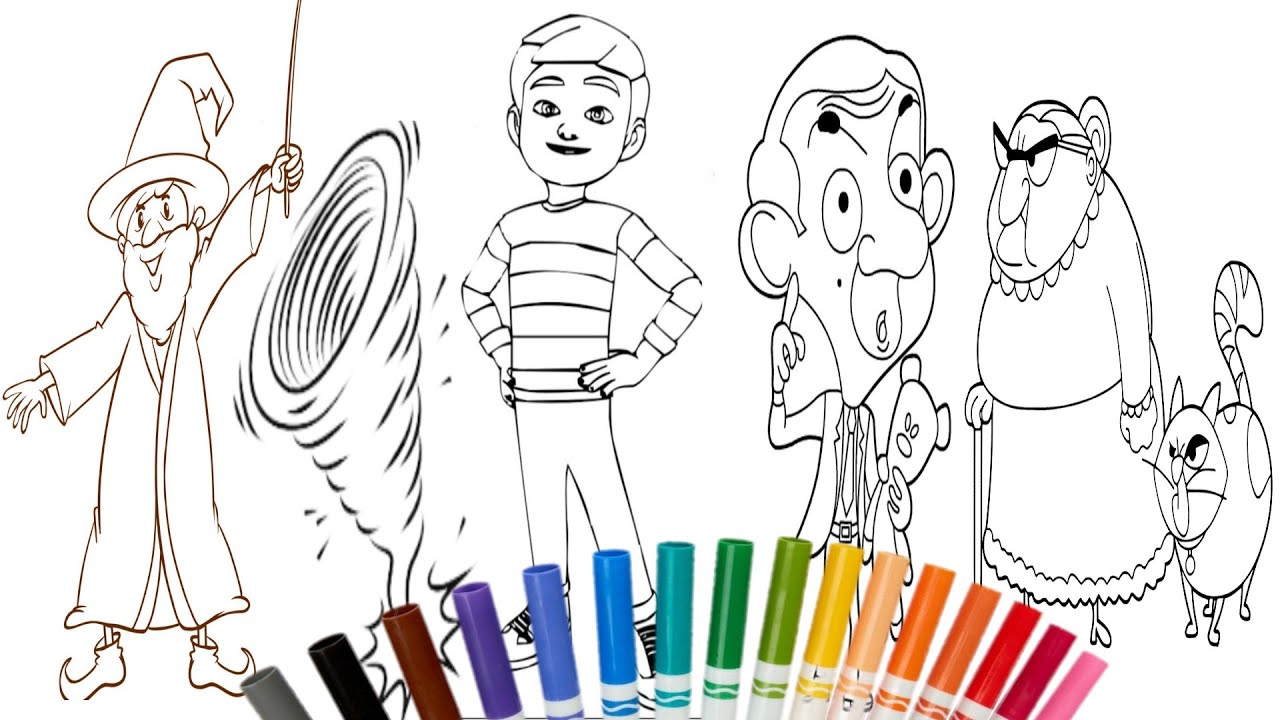 Rudra animation coloring | Rudra cartoon art | How to draw Mr. Bean ...