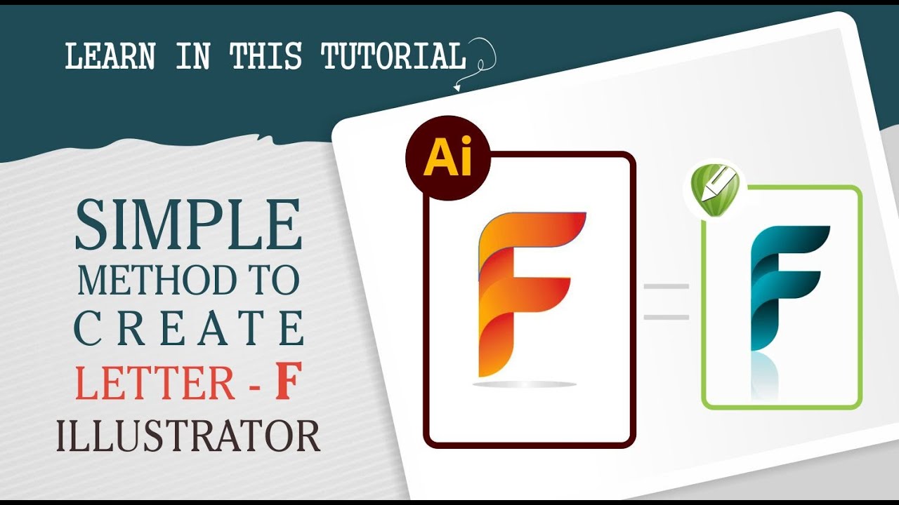 Letter F Logo Design | Illustrator Tutorial | How to make logo design ...