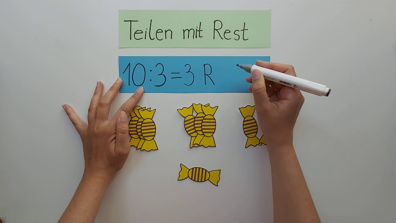 Geteilt rechnen mit Rest - YouTube