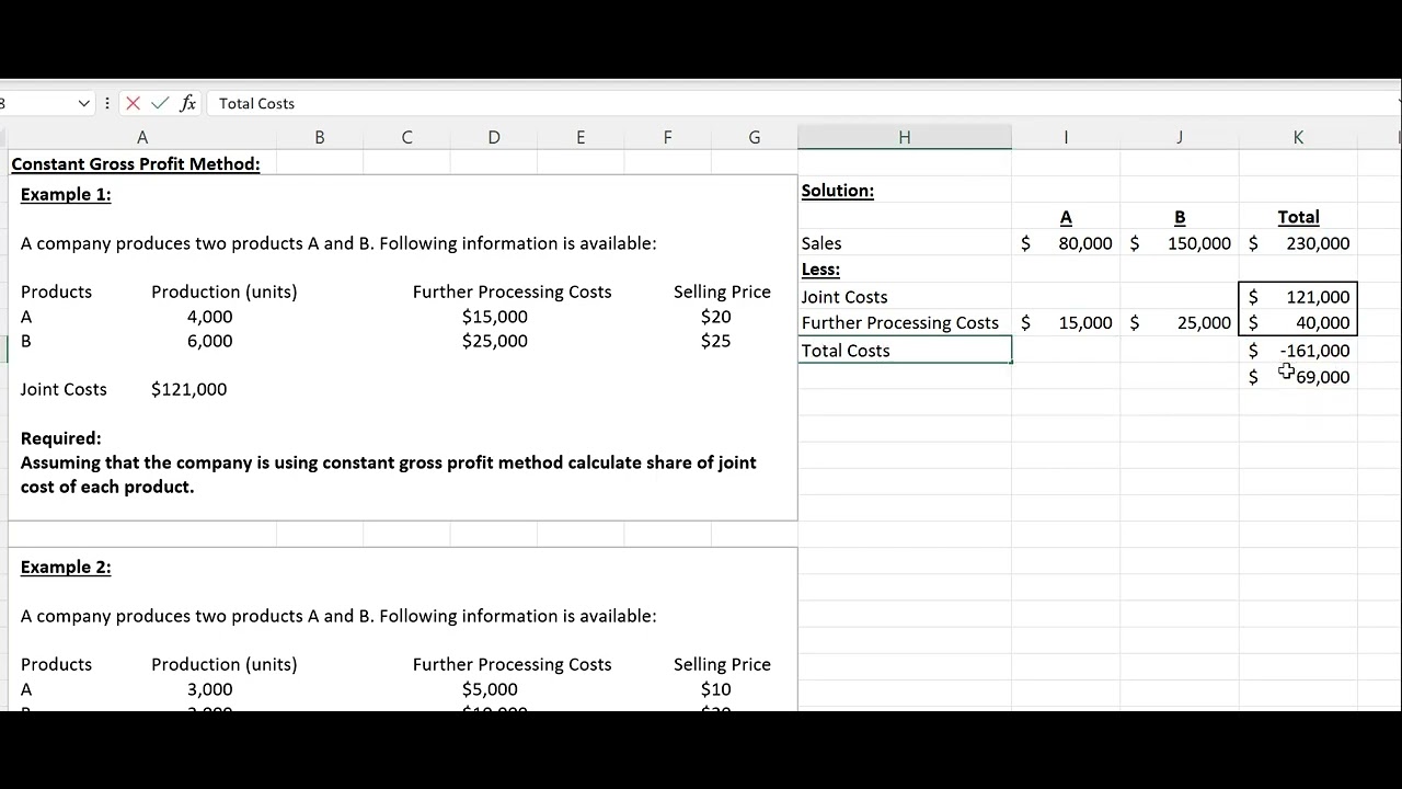 Constant Gross Profit Margin Method Explained│Example 1│CMA│Best ...
