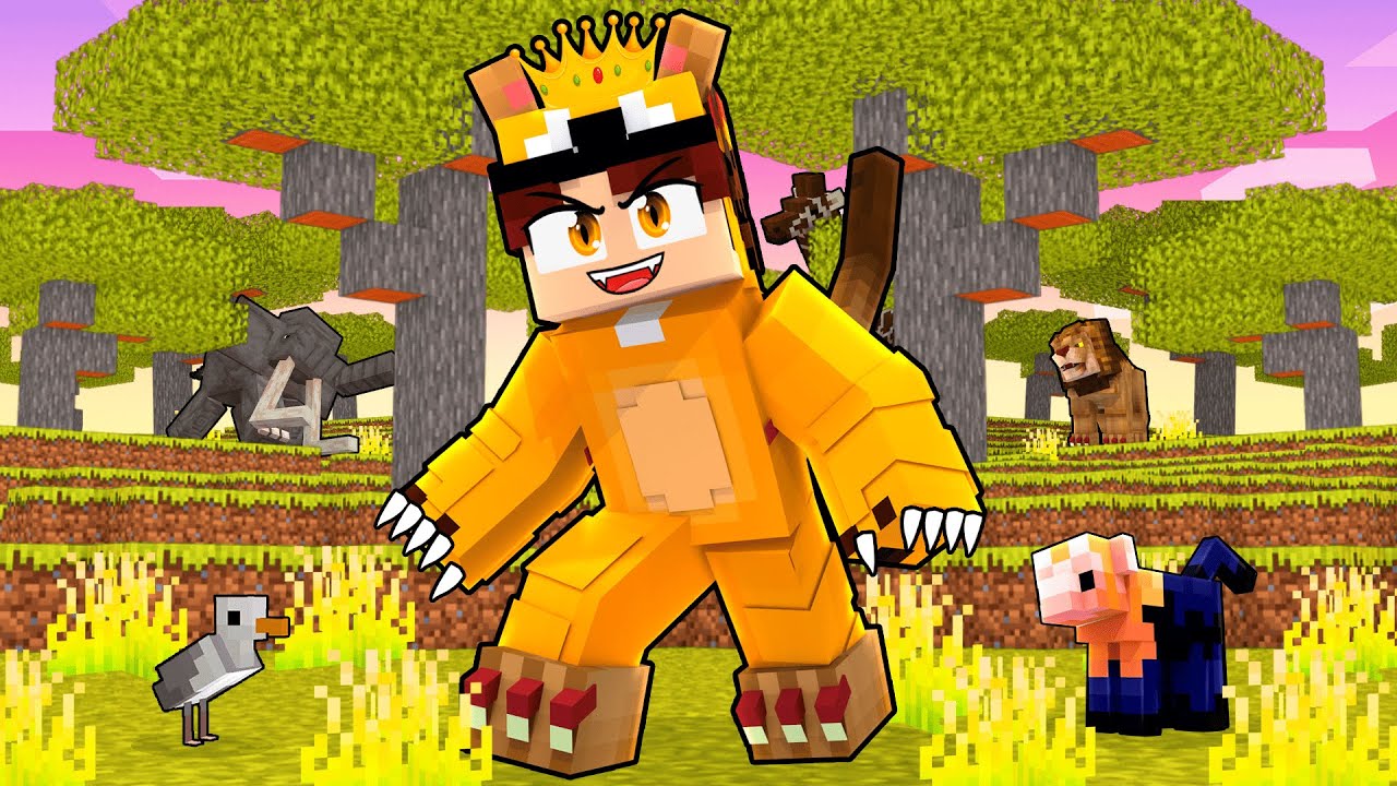 JOGANDO como um REI LEÃO no Minecraft - YouTube