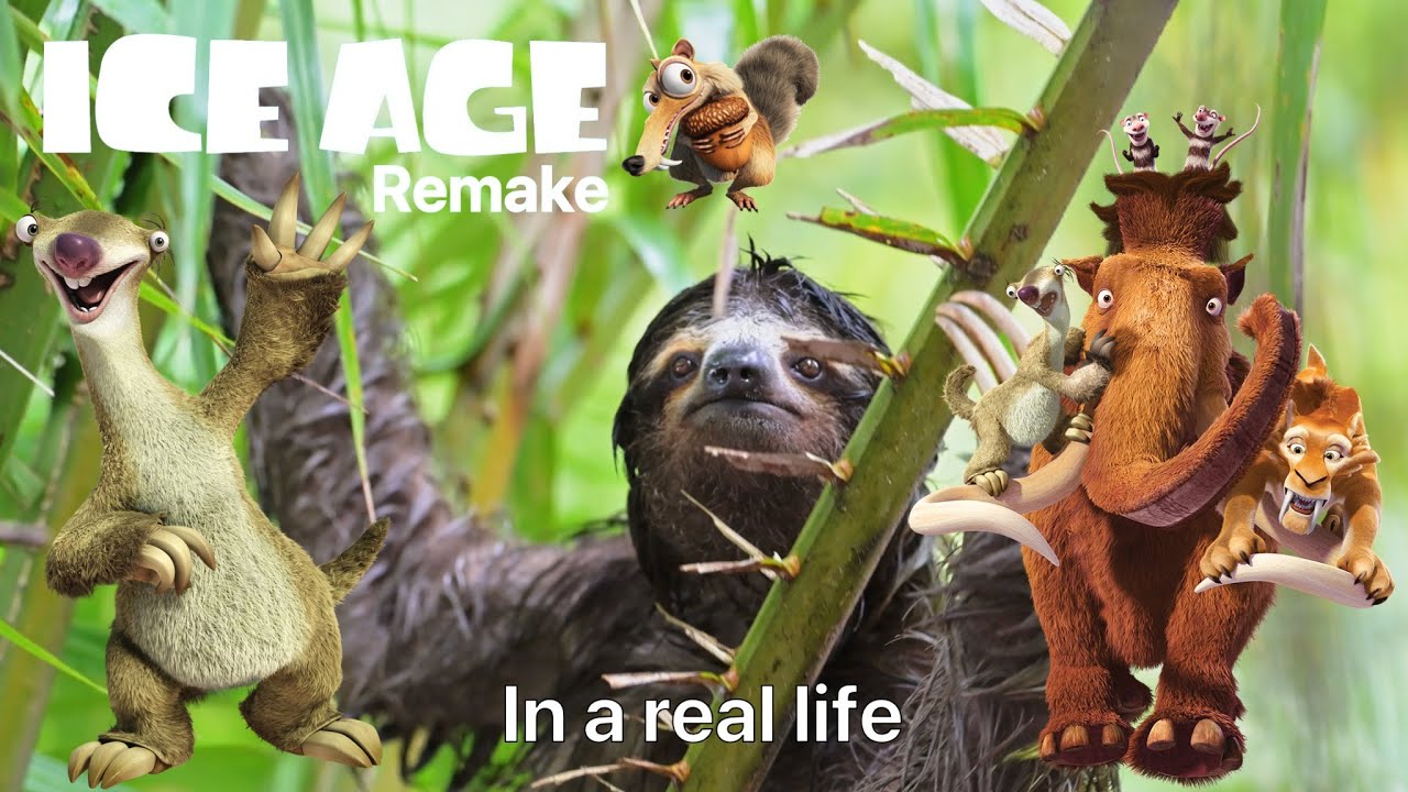Ice Age Remake with Real Wild Animals Sid the Sloth like you've never seen before, Parody, Funny ...