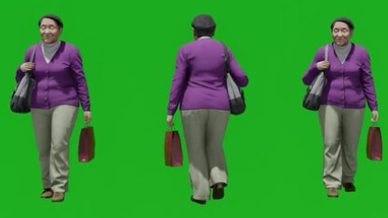 grandma green screen sit park talk people chroma key 4k buy in telegram ...