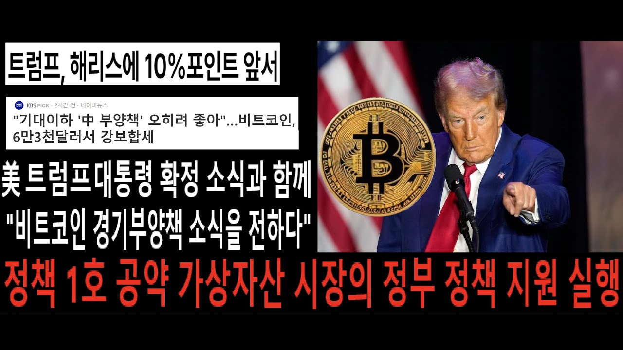 비트코인과 알트코인 경기부양책으로 채택되다 결국 미국 정책 공약을 공개하는 트럼프와 비트코인의 새로운 역사와 시대를 알리는