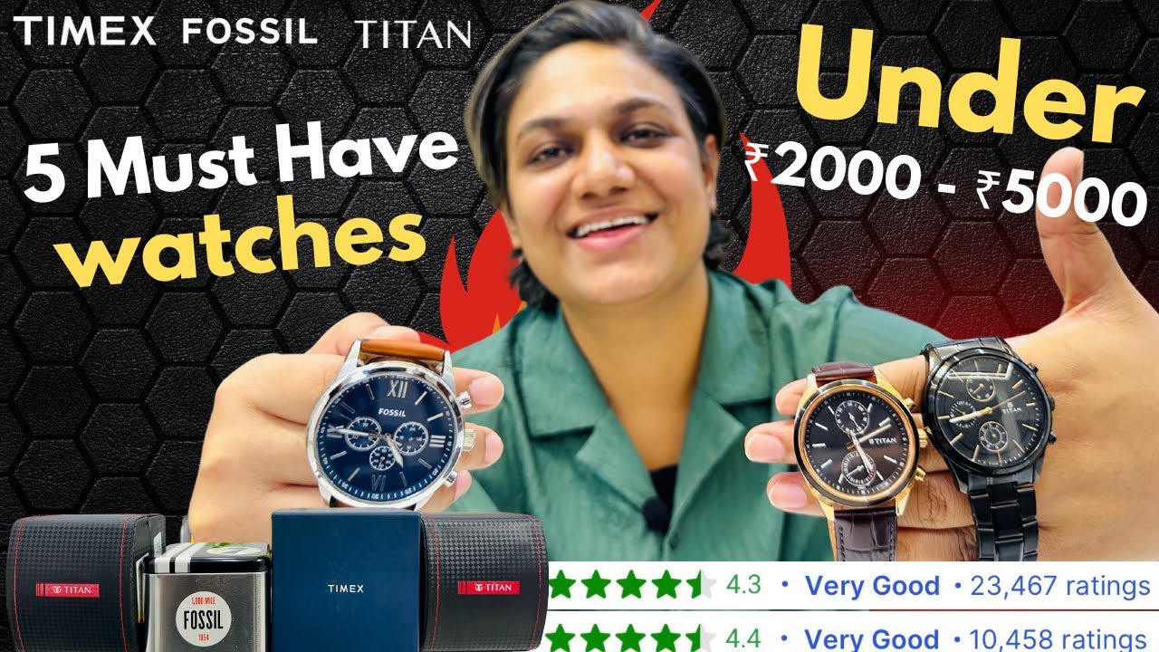 Top 5 Best Watches for Men Under ₹5000 🔥🔥 Fossil, Titan, Timex, Watch ...