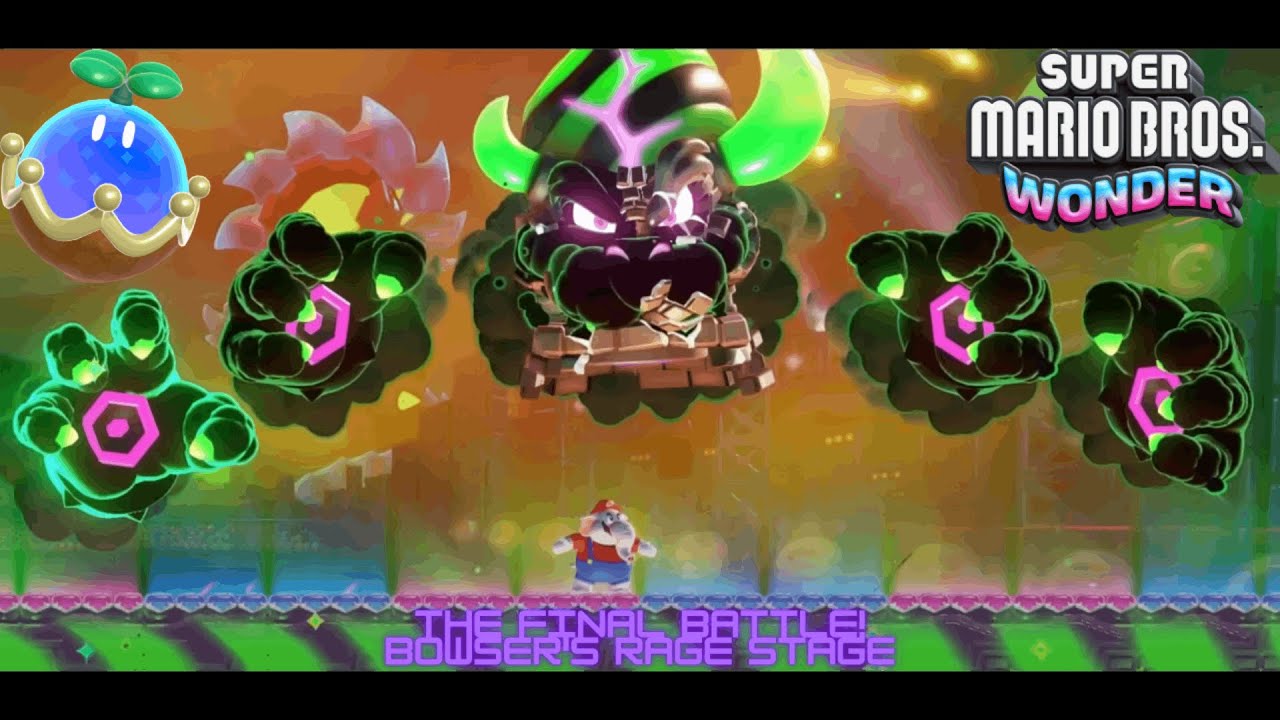 Super Mario Bros Wonder The Final Battle! Bowser's Rage Stage - YouTube