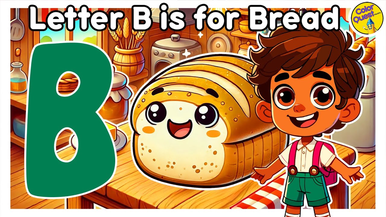 LETTER B is for Bread! ABC Alphabet Song for Kids! LEARN English for ...