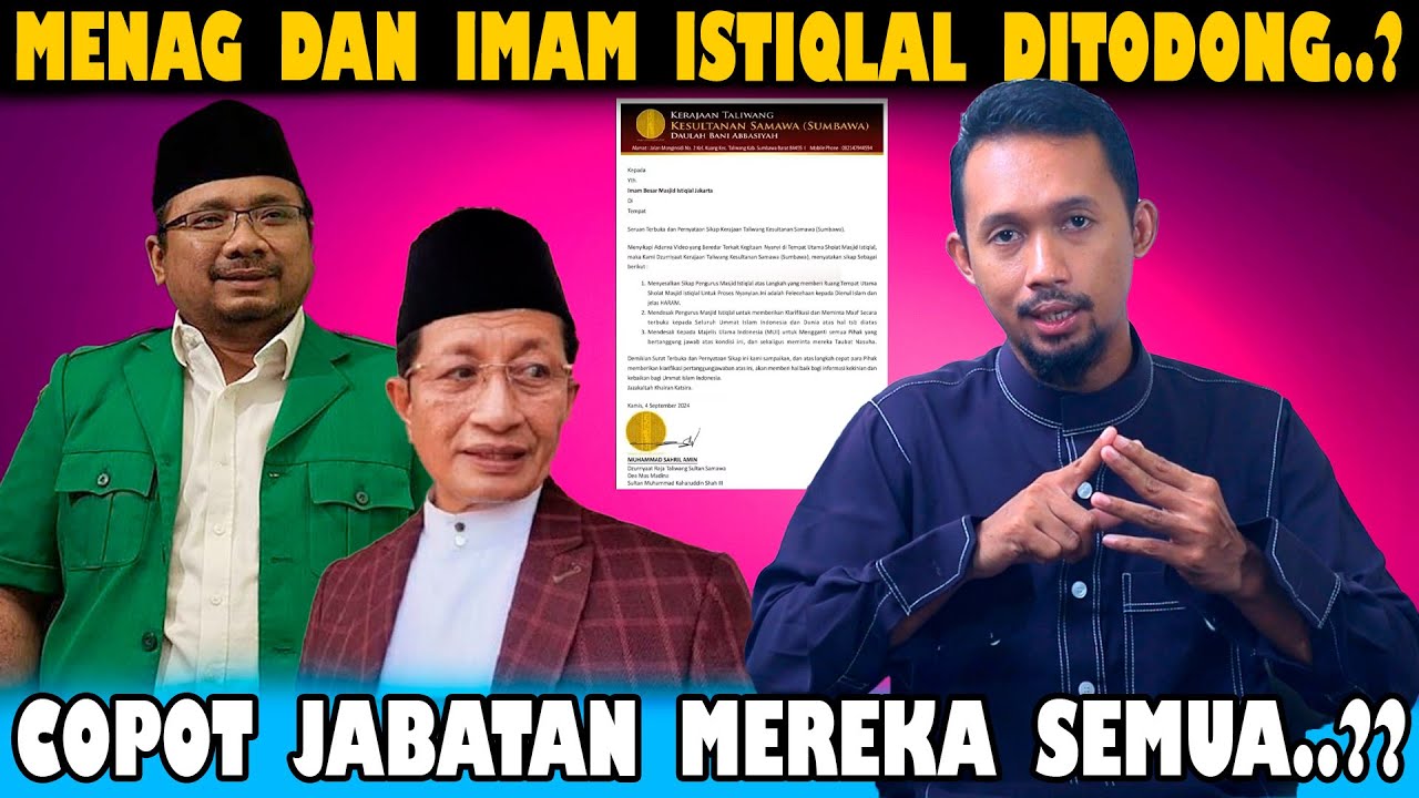 Mentri Agama Dan Imam Masjid Istiqlal Copot Saja Dari Posisinya Ganti Yang Lain..?! - YouTube