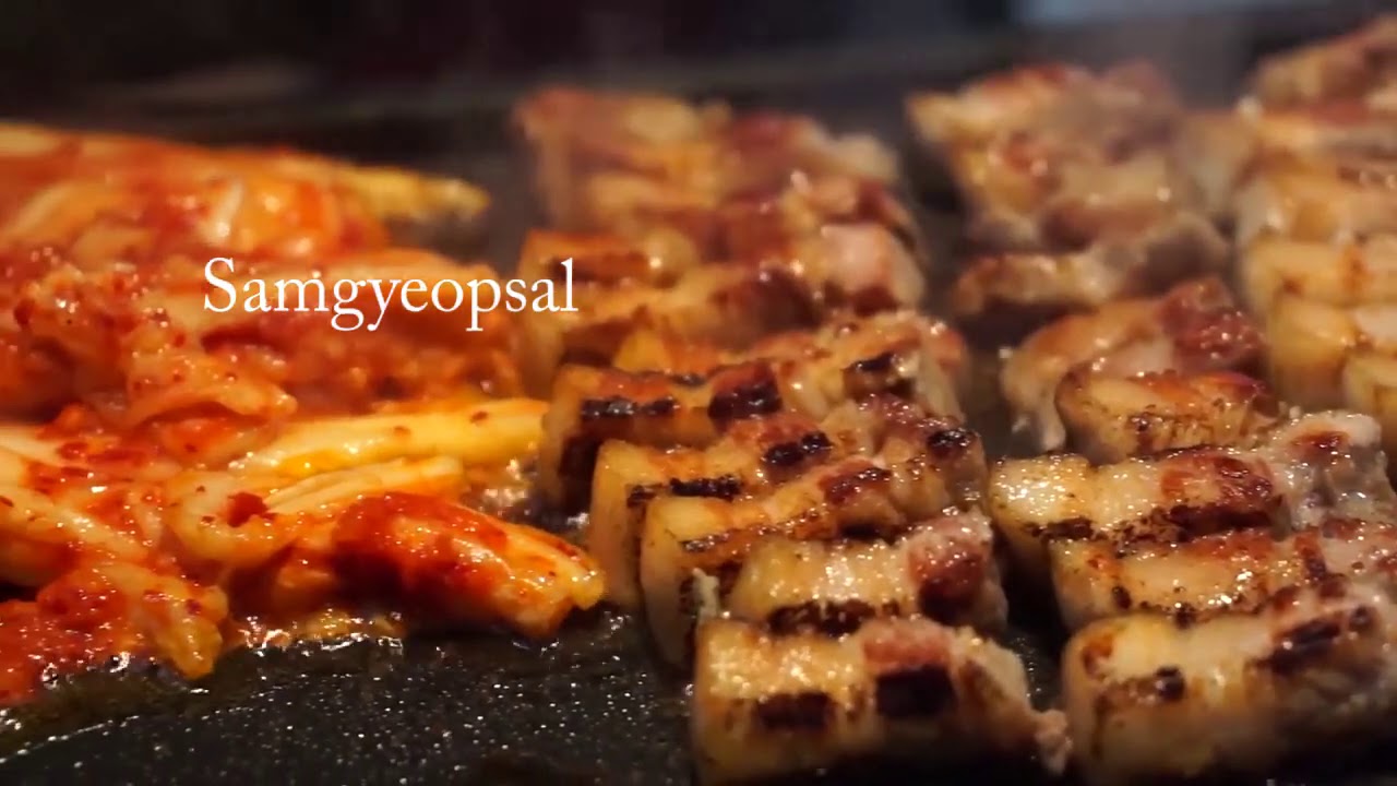 Samgyeopsal with Grilled Kimchi - YouTube