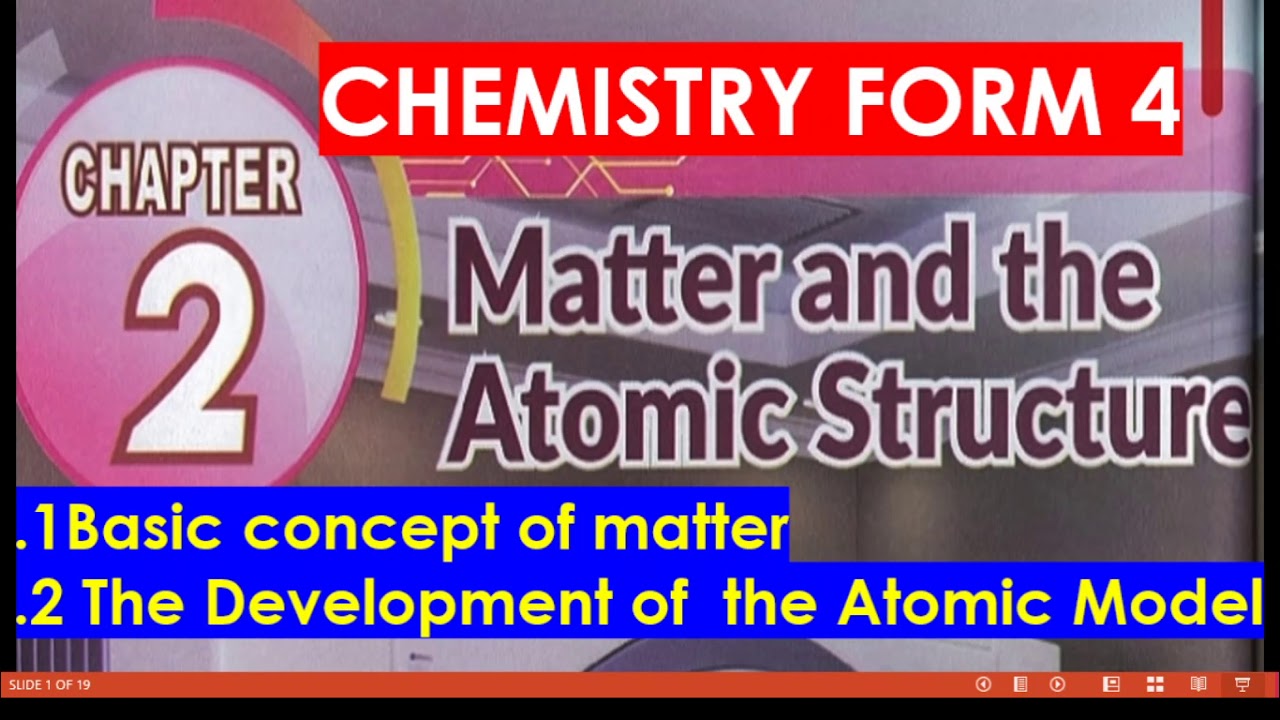 CHEMISTRY FORM 4- Chapter 2 (2.1-2.2)|Matter| Atomic Model - YouTube