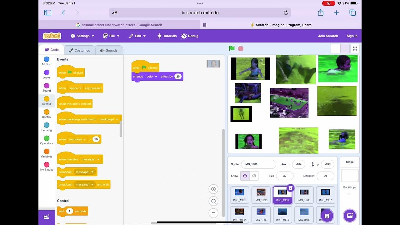 Scratch, underwater letters - YouTube