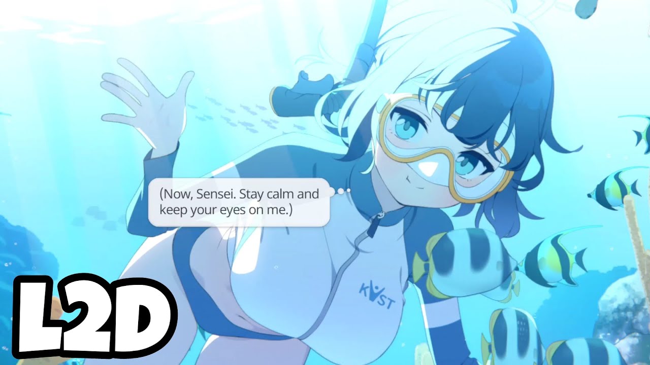 Sorai Saki (Swimsuit ver.) L2D (Affection Story + Showcase) - Blue Archive - YouTube