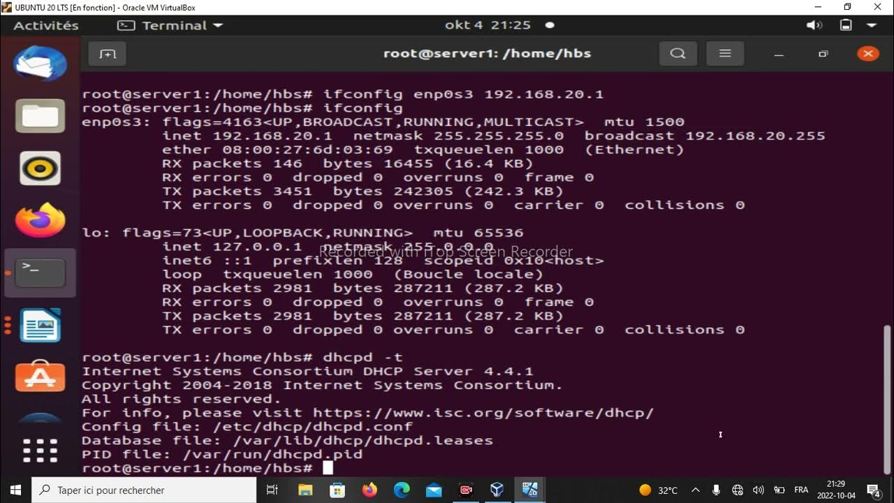 Installation et configuration d'un serveur DHCP sous Linux (Ubuntu 20.04) - YouTube