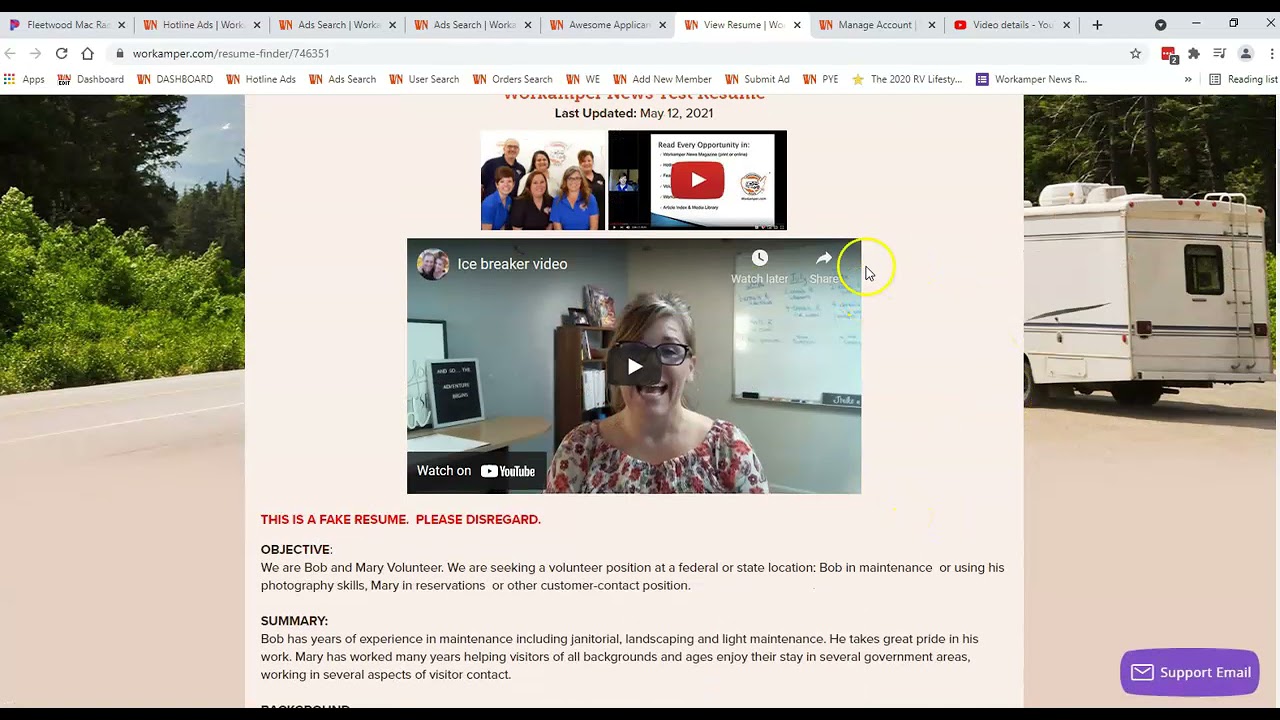 How To Search And View Workamper Resumes Using The Resume Finder At How To Search And View Workamper Resumes Using The Resume Finder At