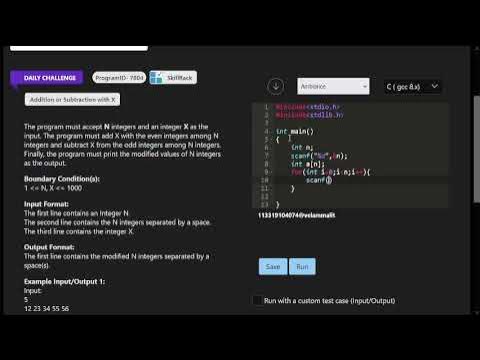 Skillrack Daily Challenge -Addition or Subtraction With X -Program Id -7804 (23/03/23)# ...