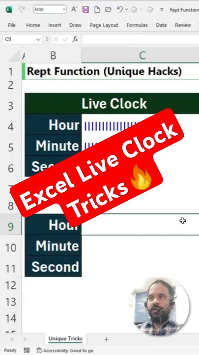 Live Clock Tricks🔥| Live Clock in Excel Tricks | Rept Function Unique Tricks | Excel Tips and ...