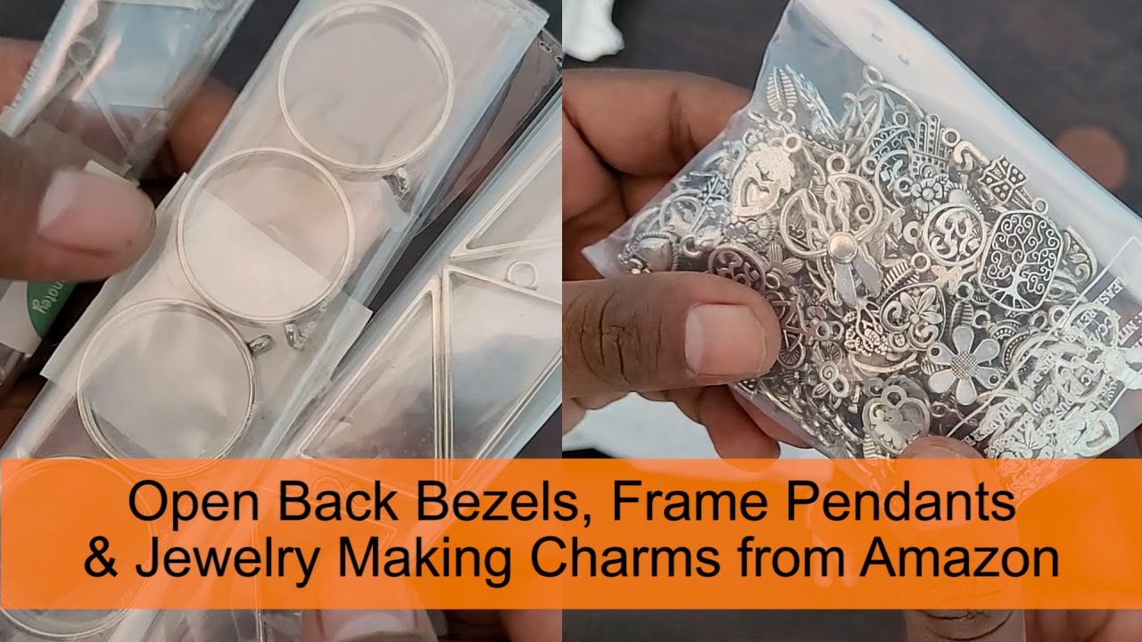 Unboxing of Open Back Bezels, Frame Pendants, Jewelry Making Charms ...