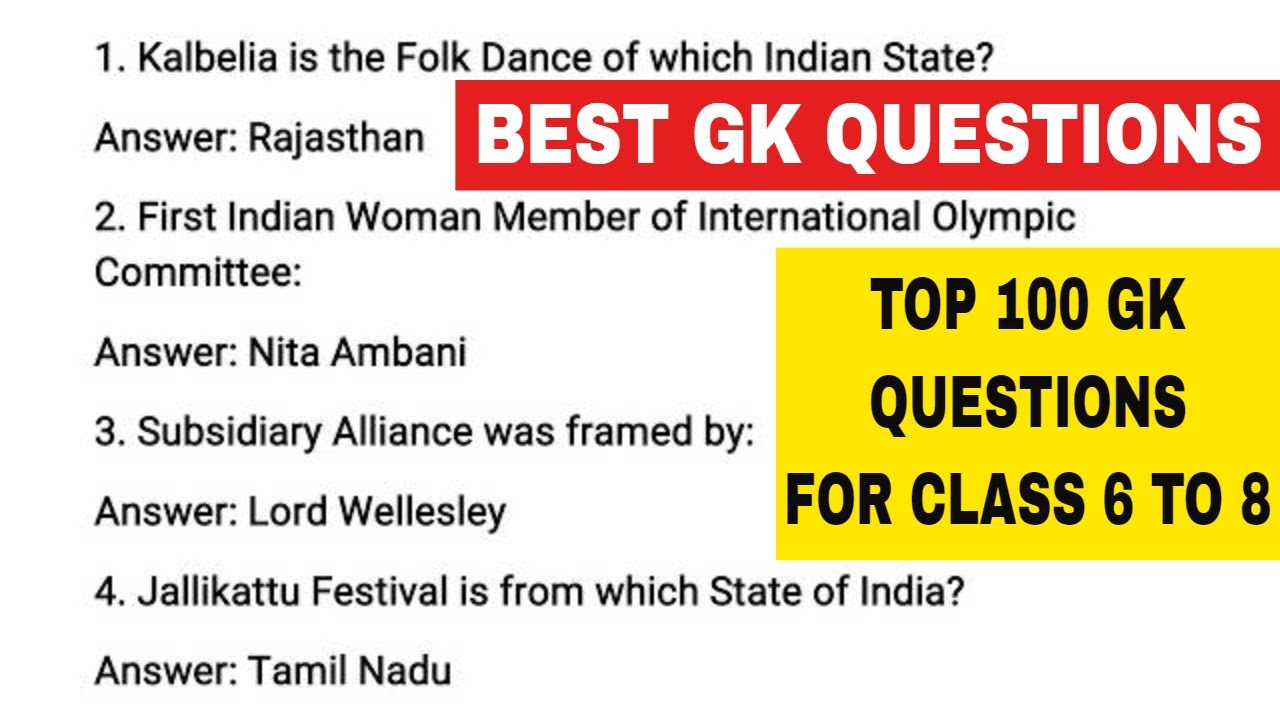 Top 100 GK Questions For All Classes General Knowledge YouTube top-100-gk-questions-for-all-classes-general-knowledge-youtube
