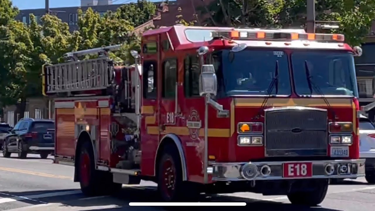 Seattle Fire Department-Engine 18, AMR Responding! - YouTube