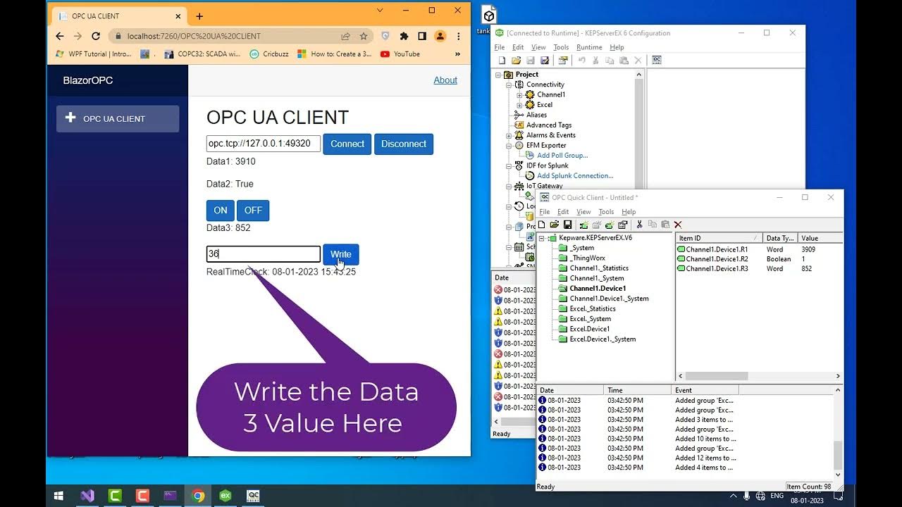 Blazor OPC UA Client with Kepware Server (OPC SERVER) - YouTube