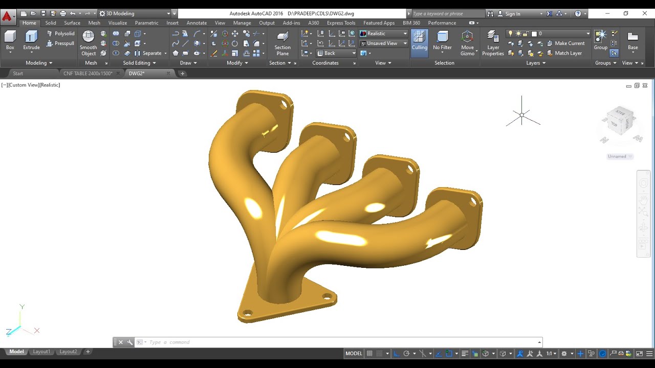 How to make INTAKE manifold in AutoCAD - YouTube