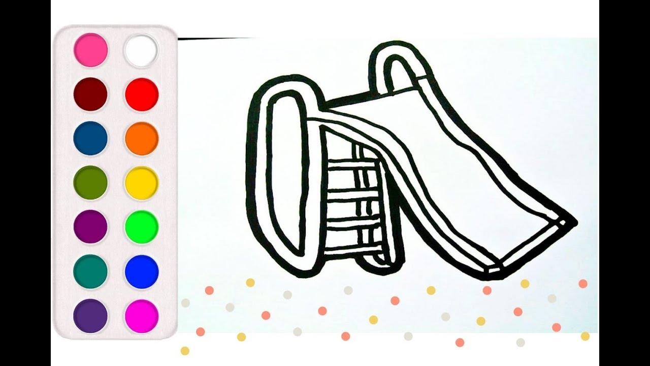 How to Draw Slide Coloring Page for Kids, Toodler I Learn Color I ...