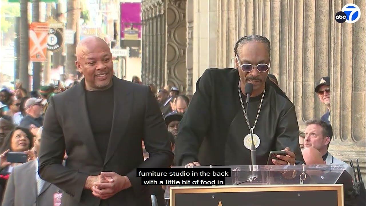 Snoop Dogg pays tribute to Dr. Dre on Hollywood Walk of Fame - YouTube