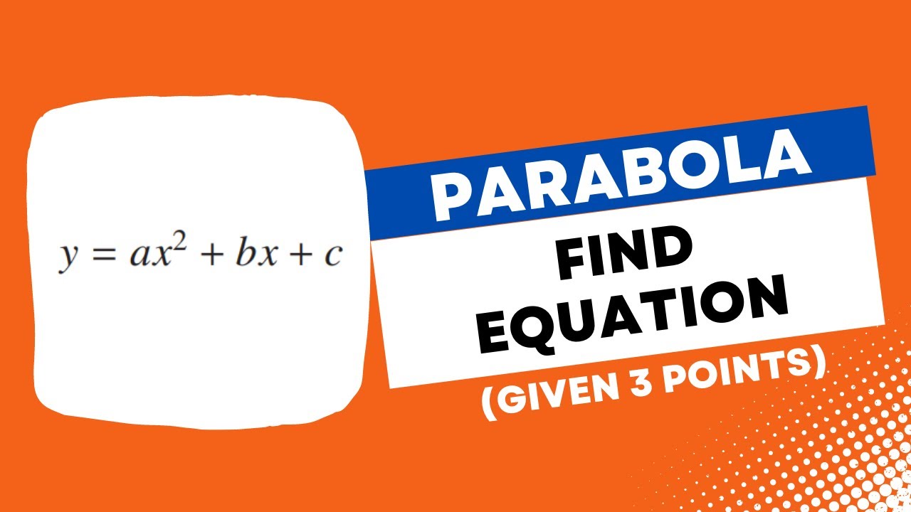 How to Find Equation of Parabola Given 3 Points | Maths Methods - YouTube