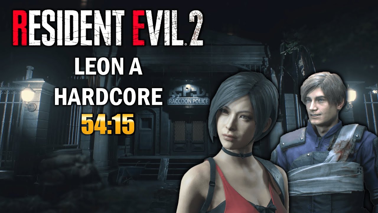 Resident Evil 2 Remake Speedrun Leon A Hardcore 54 15 Youtube