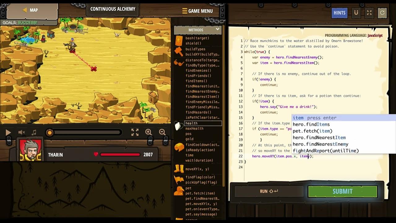 CodeCombat - Continuous Alchemy - JavaScript - YouTube