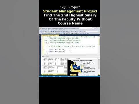 Learn SQL Database with projects find the 2nd highest salary of the faculty # ...