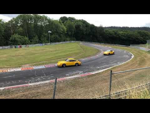 New & old Porsche yellowbird Drifting @ Nordschleife CTR RUF
