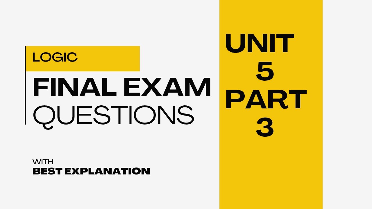 Logic and critical thinking chapter 5 FINAL EXAM part 3 - YouTube