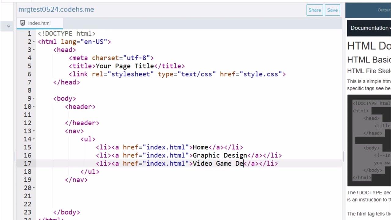 html skeleton for index - YouTube